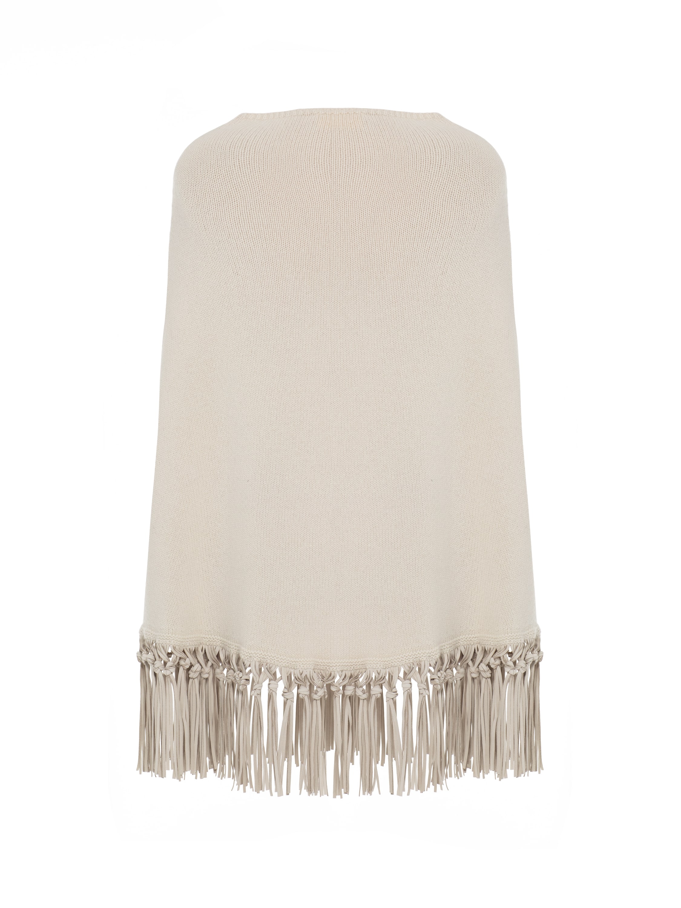 Молочное пончо из кашемира, артикул 15-49-001-100 | Модный Дом YANA